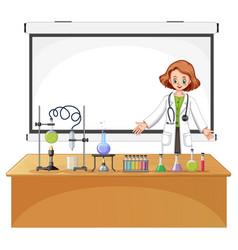 Cartoon teacher in classroom with marker Vector Image
