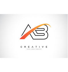 Ab a b brushed letter logo design with creative Vector Image