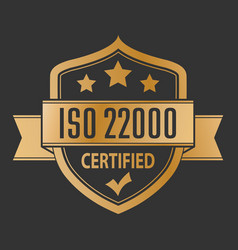 Iso 45001 certification stamp flat style Vector Image