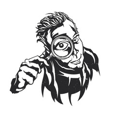 Detective spy shadow Royalty Free Vector Image