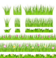 Grass collection isolated on white Royalty Free Vector Image
