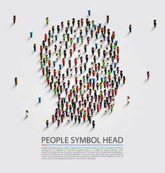 Large group people forming percent sign flat Vector Image