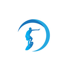 Surf rider symbol print template stylized Vector Image