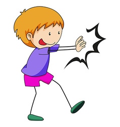 A boy pushing his friend Royalty Free Vector Image