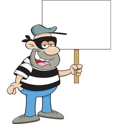 Cartoon painter holding a sign Royalty Free Vector Image