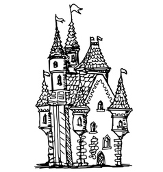 Castle front view pencil hand drawing ready Vector Image