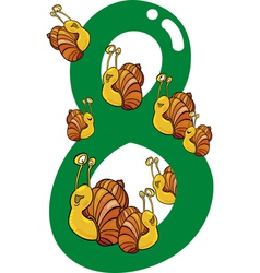 Cowboy raster version cartoon shaped number eight Vector Image