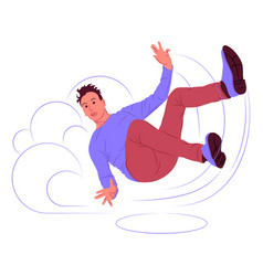 Man falling into open manhole sketch Royalty Free Vector