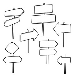 Set of direction post Royalty Free Vector Image