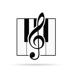 Violin guitar piano and treble clef Royalty Free Vector