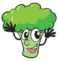 Funny broccoli vegetable cartoon Royalty Free Vector Image