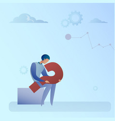 Businessman thinking question mark ponder problem Vector Image