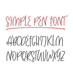 Ballpen lettering alphabet Royalty Free Vector Image