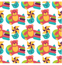 Seamless pattern with toys background for kids Vector Image