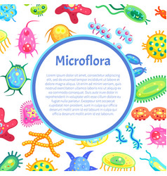 Microbes bacteria and viruses healthcare poster Vector Image