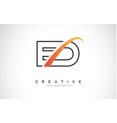 Ed e d letter logo design creative icon modern Vector Image