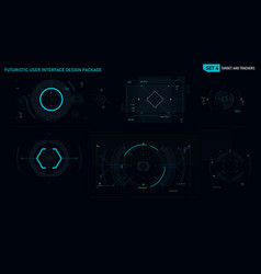 Hud futuristic user screen basic elements set Vector Image