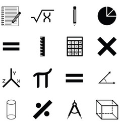 Math icon set Royalty Free Vector Image - VectorStock