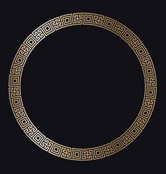 Golden greek symbol circle sign Royalty Free Vector Image