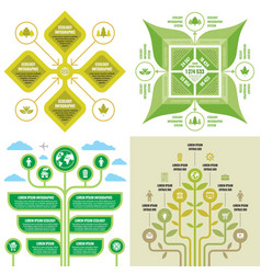 Infographic business concept - tree with clouds Vector Image