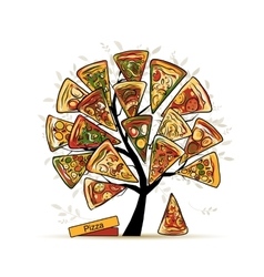 Tray with fast food sketch for your design Vector Image