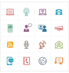 Communication icons grey Royalty Free Vector Image