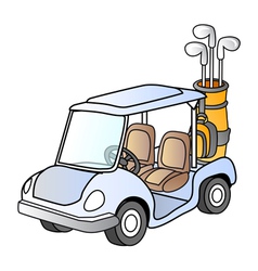 Cartoon turtle playing golf on the course Vector Image