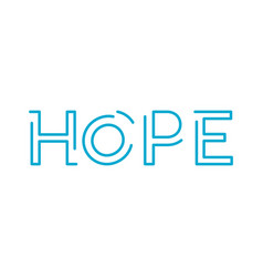 Hope word lettering multicolored motivational Vector Image