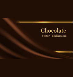 Chocolate wavy background dark brown choco frame Vector Image