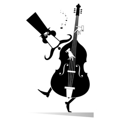 Double bass with a bow Royalty Free Vector Image