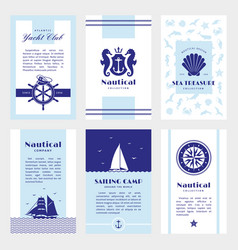 Nautical sea card set Royalty Free Vector Image