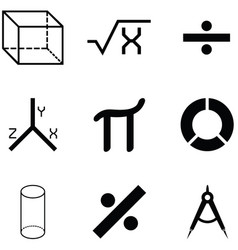 Math icon set Royalty Free Vector Image - VectorStock