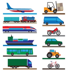 Set of cartoon land transport Royalty Free Vector Image
