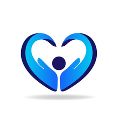 Hands holding a heart icon Royalty Free Vector Image