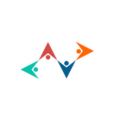 Teamwork union people logo Royalty Free Vector Image