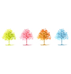 Four seasons concept art tree for your design Vector Image