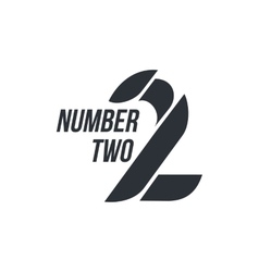 Black and white number three diagonal logo Vector Image