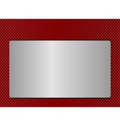 Red shiny plate with chrome frame Royalty Free Vector Image