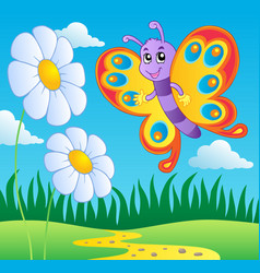 Spring theme landscape 2 Royalty Free Vector Image