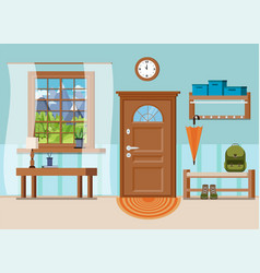 Cartoon hallway house entrance interior Royalty Free Vector