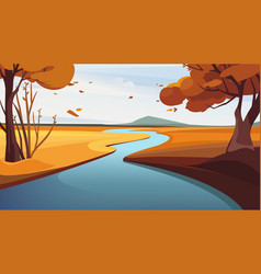 Cartoon nature landscape Royalty Free Vector Image