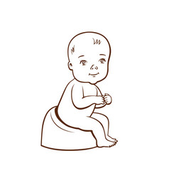 Walking baby first steps one line drawing Vector Image