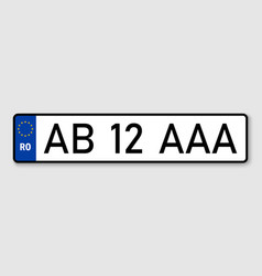 Vehicle registration plate Royalty Free Vector Image