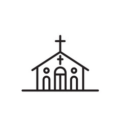 Church line icon religion and building chapel Vector Image