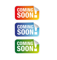 Coming soon red ribbon Royalty Free Vector Image