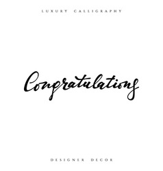 With calligraphic inscription congratulations Vector Image