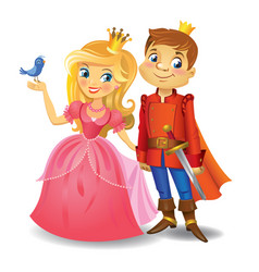 Beautiful princess and prince Royalty Free Vector Image