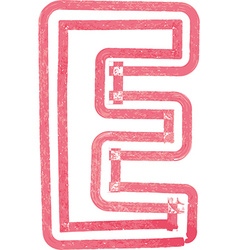 Freehand typography letter e Royalty Free Vector Image