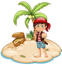 Pirate in the treasure island Royalty Free Vector Image