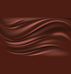 Chocolate wavy background dark brown choco frame Vector Image